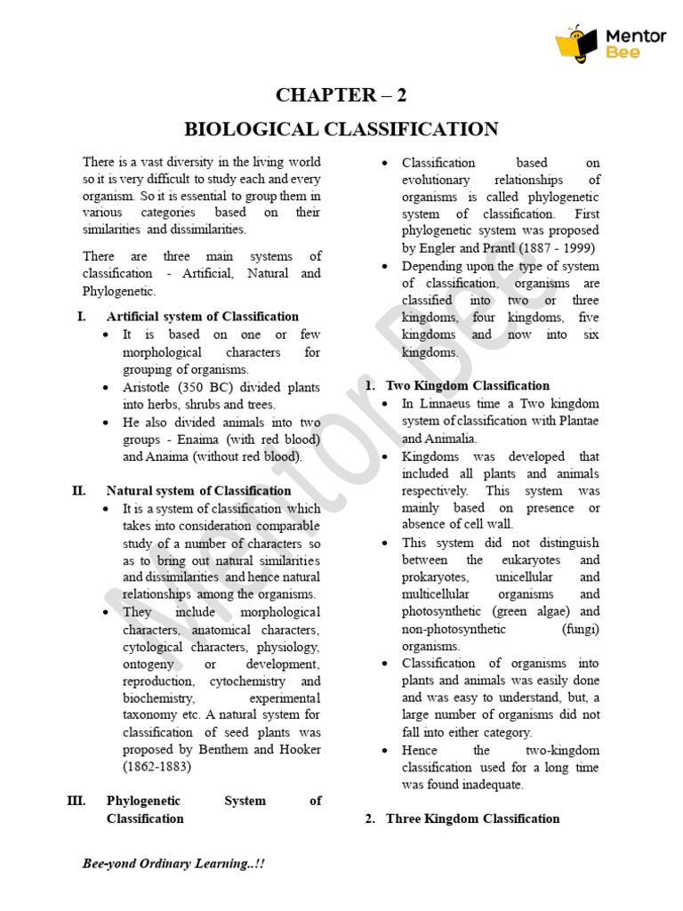 Chap 2 Biological Classification | PDF | Fungus | Bacteria