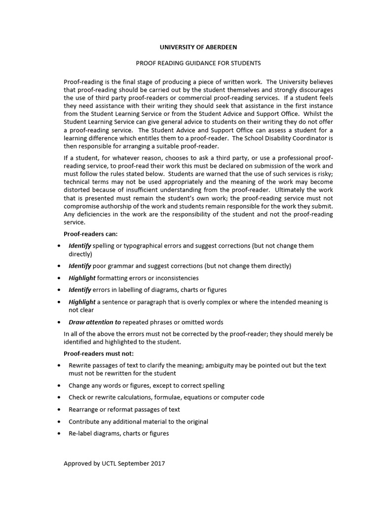 Policy - Proof Reading Guidance | PDF | Proofreading