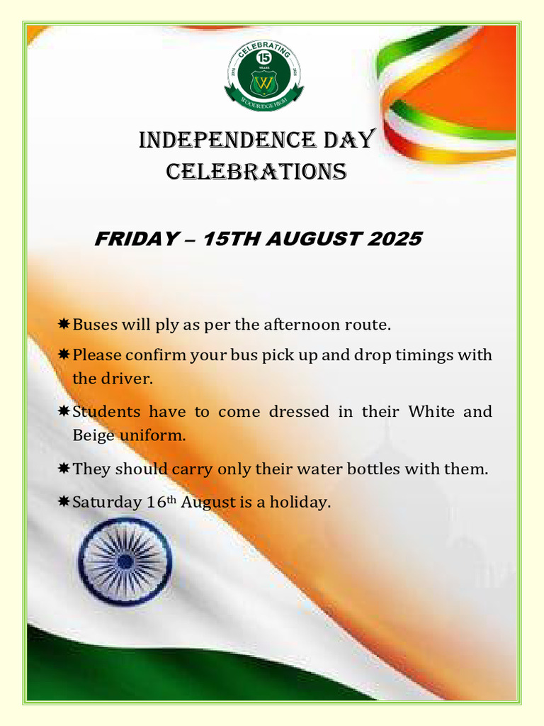 Independence Day Note 2025-26 | PDF