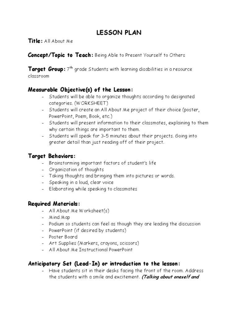 Self Determination Lesson | PDF | Lesson Plan | Epistemology