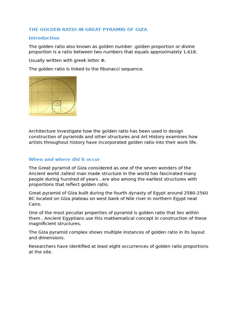 Golden Ratio Project Fine 2 | PDF | Ratio | Pyramid