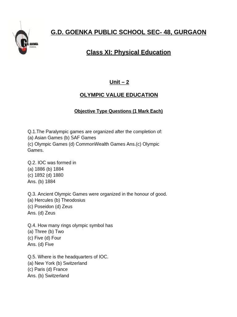 Chapter 2 Olympic Value Education | PDF | Olympic Games | Sports