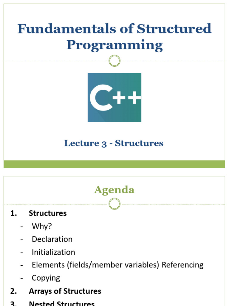 (SP - 24) Lecture 3 - Structures | PDF | Namespace | Computer Science