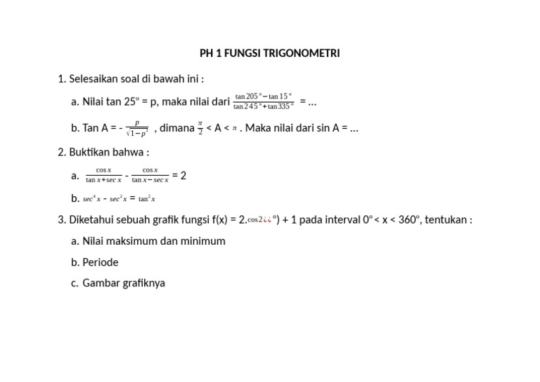 PH 1 Fungsi Trigonometri | PDF