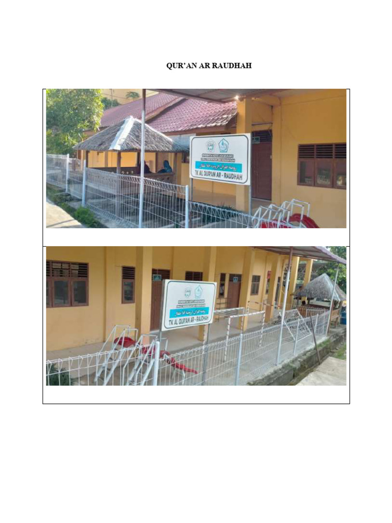 Foto Gedung TK Al-Qur'an Ar Raudhah | PDF