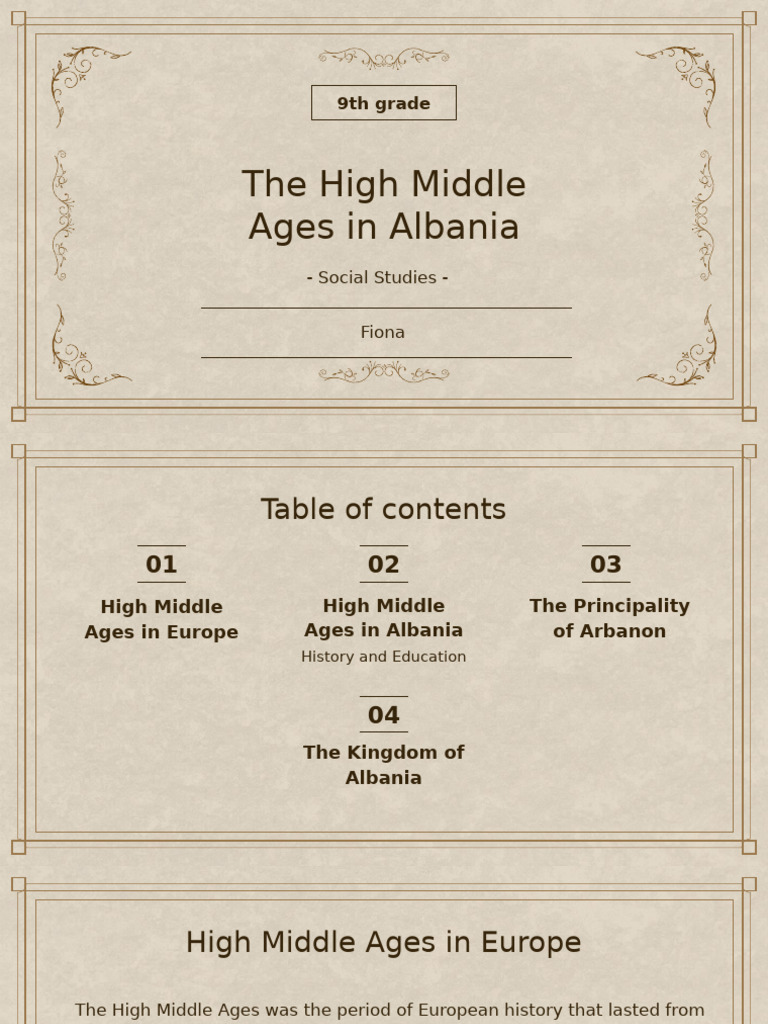 Social Studies Summative: The High Middle Ages in Albania | PDF ...