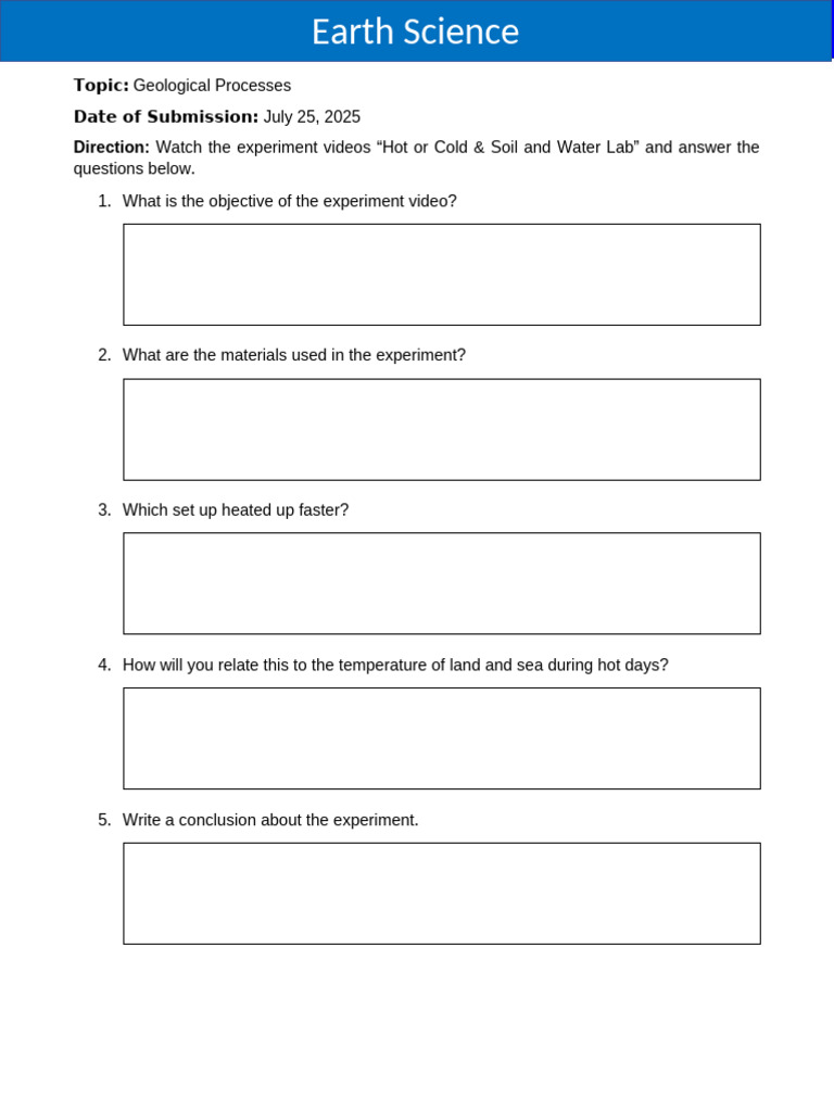 Rhea Vidad Earthscience Activity | PDF