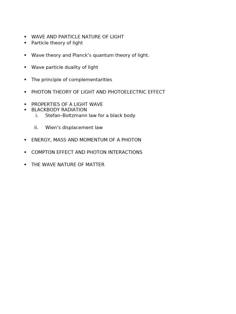 Wave and Particle Nature of Light | PDF