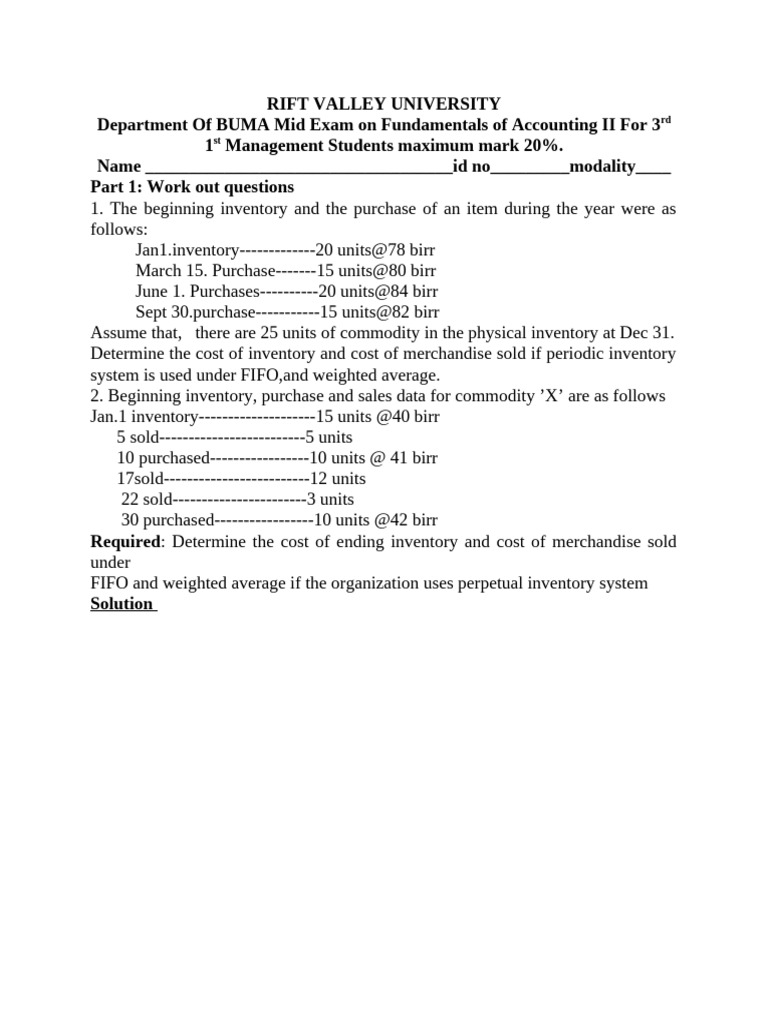 Foa II Mid Examm | PDF