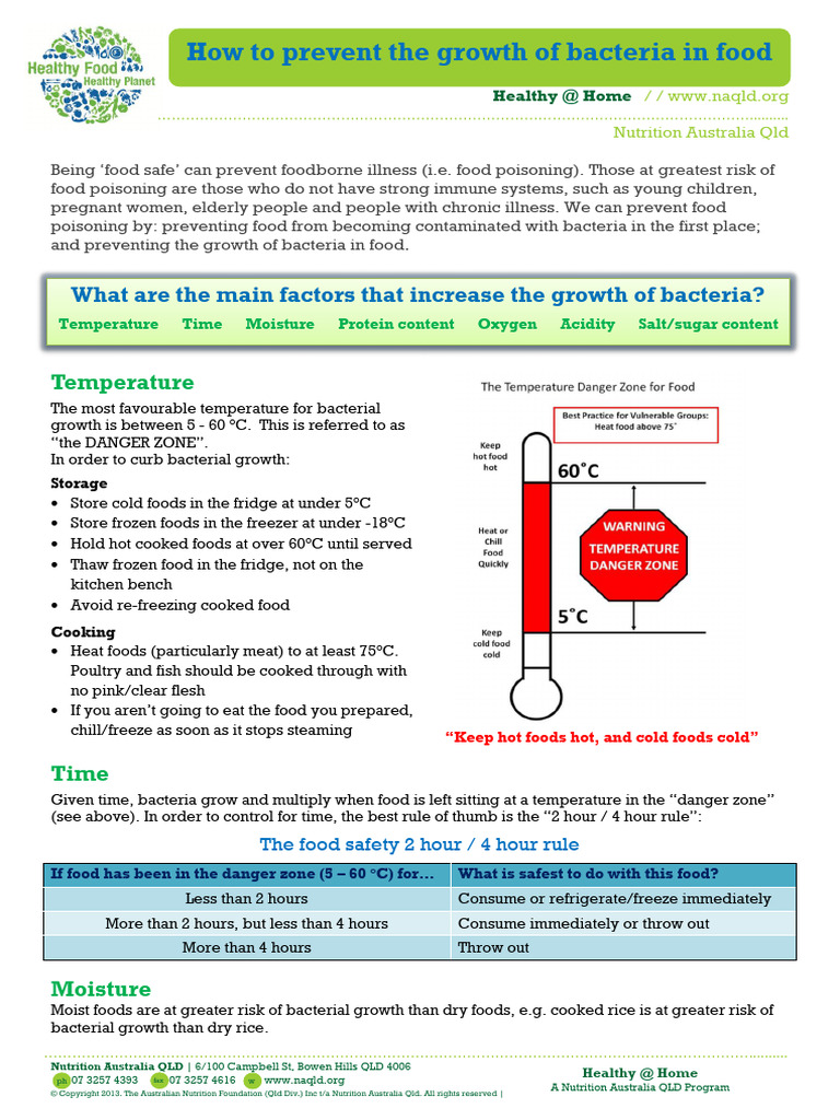 Preventing Bacterial Growth in Food | PDF | Foodborne Illness | Foods