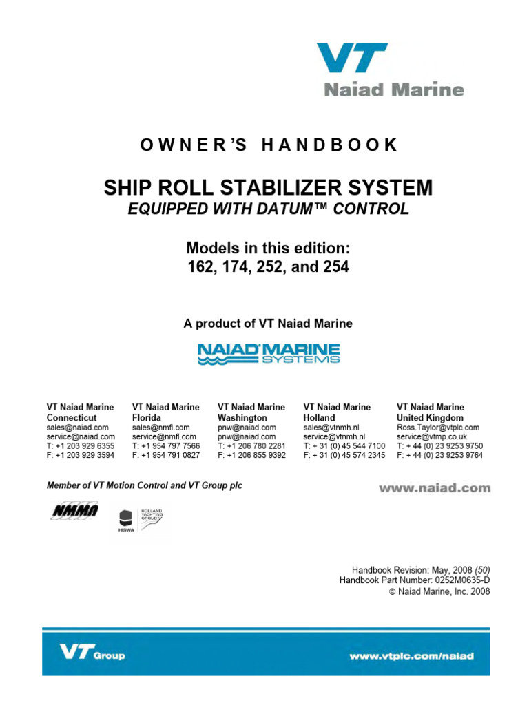 Ship Roll Stabilizer Owner's Handbook | PDF | Screw | Electrical Wiring