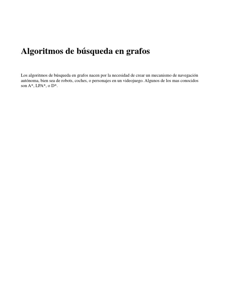 Algoritmos de Búsqueda en Grafos | PDF | Teoría de grafos | Vértice ...