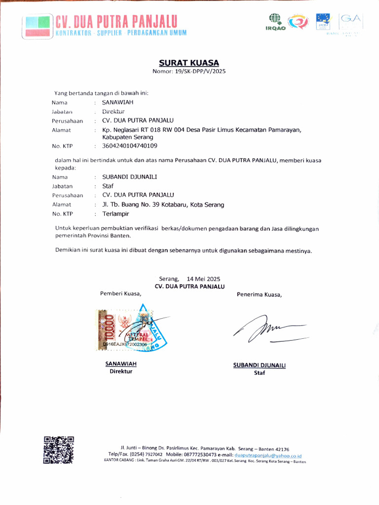 Surat Kuasa DPP | PDF