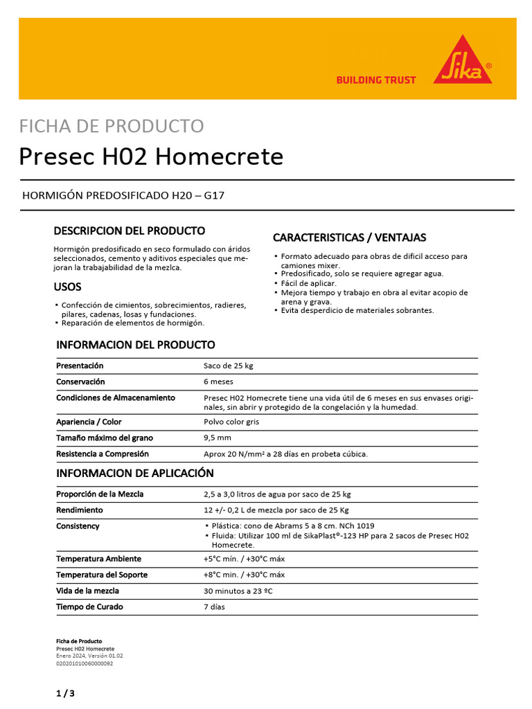 Presec h02 Homecrete | PDF | Hormigón