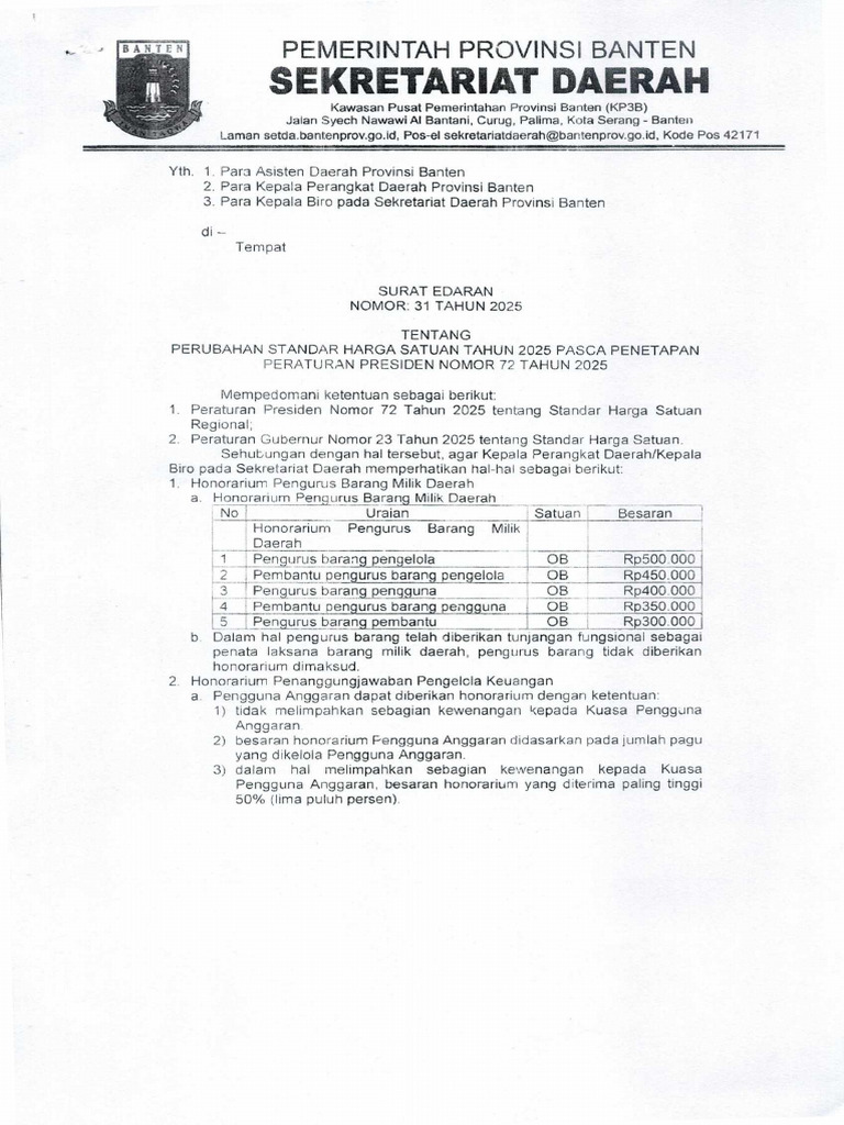 1237-Setda Banten (Surat Edaran) | PDF