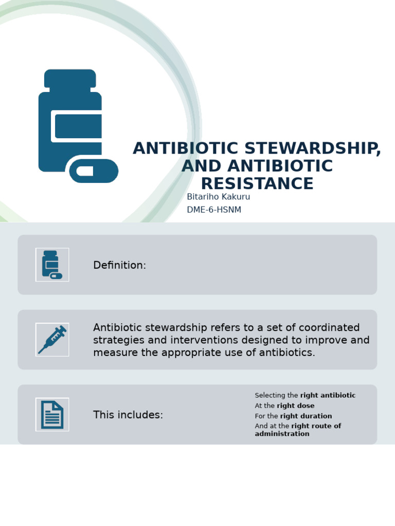 Antibiotic Stewardship and Resistance Overview | PDF | Antimicrobial ...