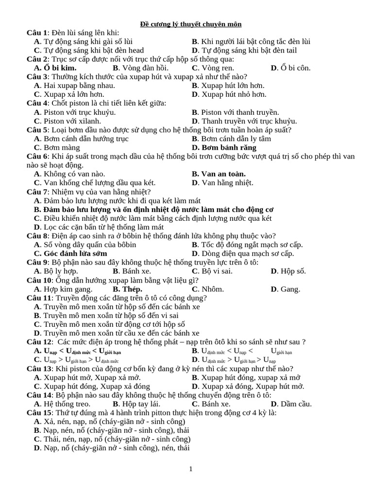 De Cuong Ly Thuyet K14 | PDF