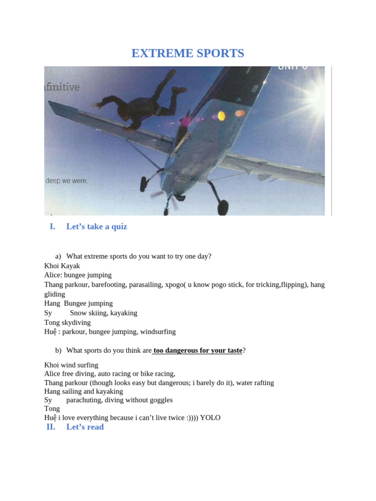 WTD - Week 06 - Extreme Sports | PDF