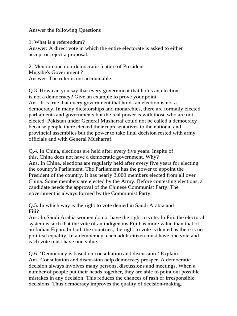 Understanding Democracy and Elections | PDF | Democracy | Political ...