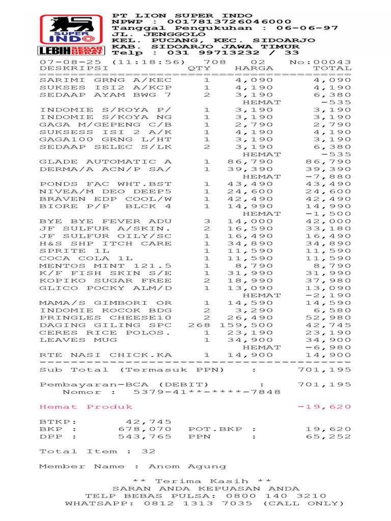 E-Receipt 250807112550 | PDF