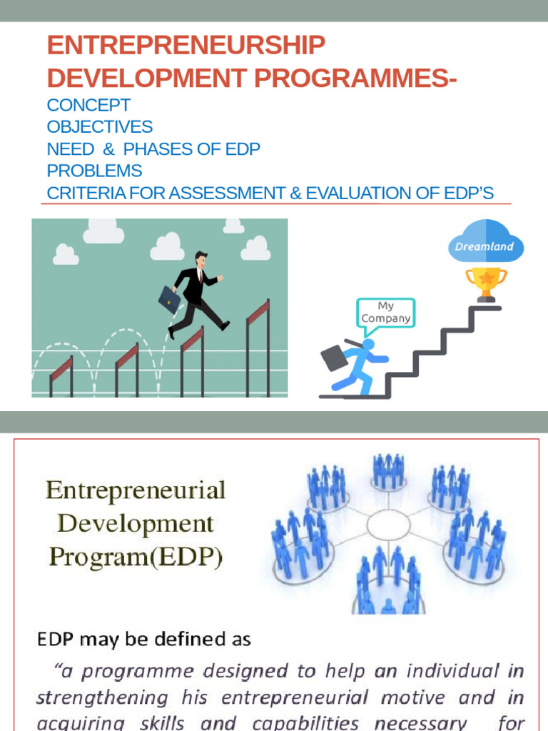 ENTREPRENEURSHIP DEVELOPMENT PROGRAMMES | PDF | Entrepreneurship ...