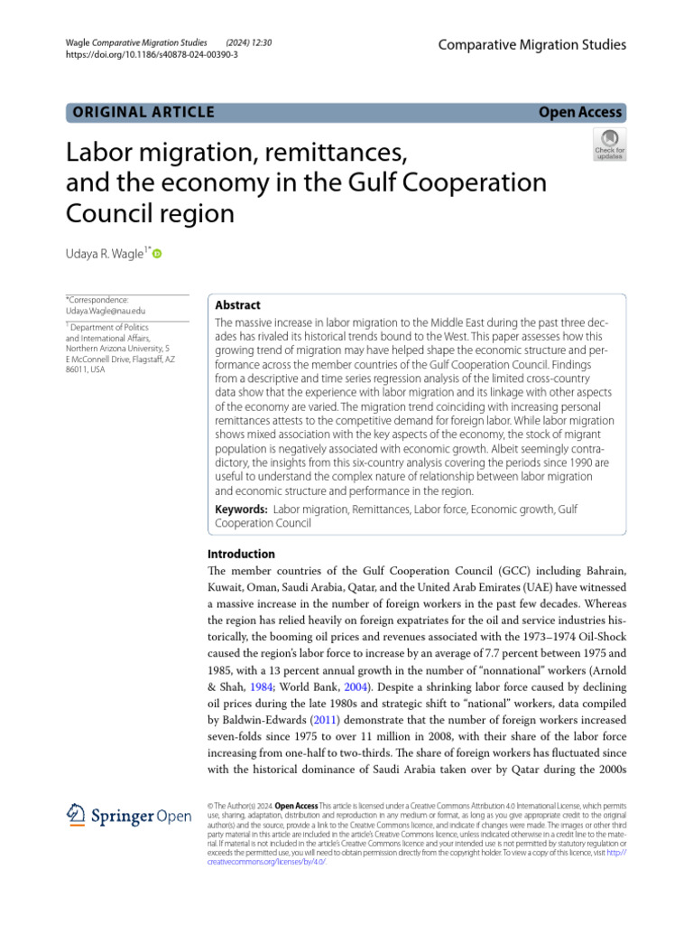Labor Migration Patterns Int He GCC | PDF | Migrant Worker | Foreign Worker