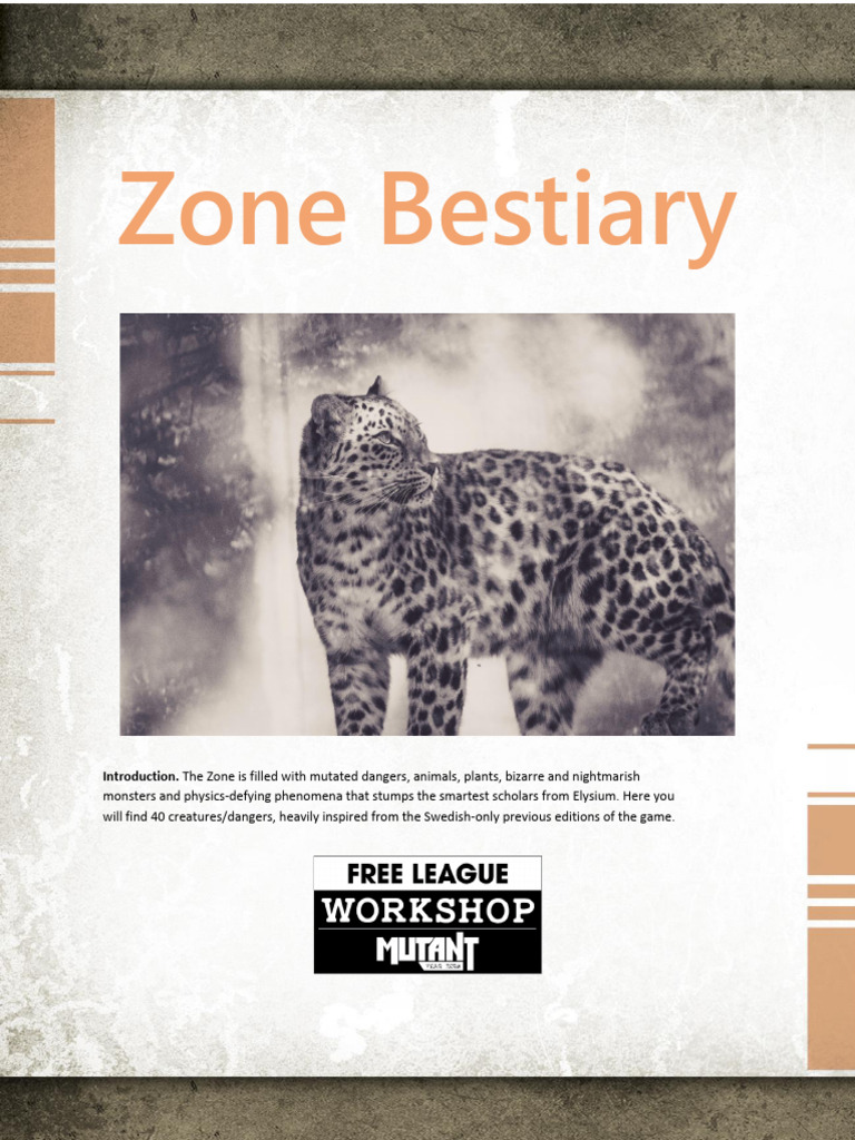 Zone Bestiary: Mutated Creatures Guide | PDF | Predation | Infection