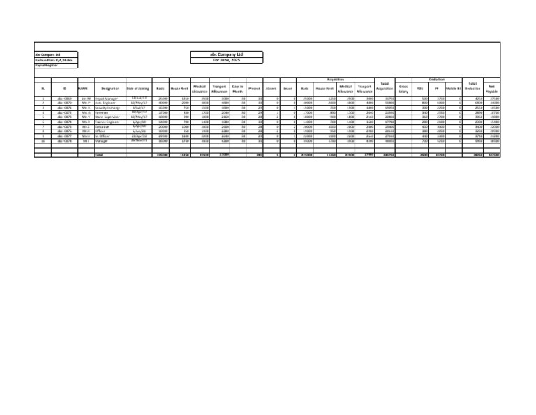 Salary Sheet.. | PDF
