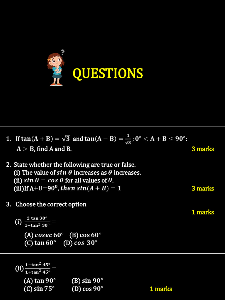 Exam Slide (Intoduction Trigonometry 10th) | PDF