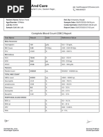 CBC Test Report Format Example Sample Template Drlogy Lab Report | PDF ...