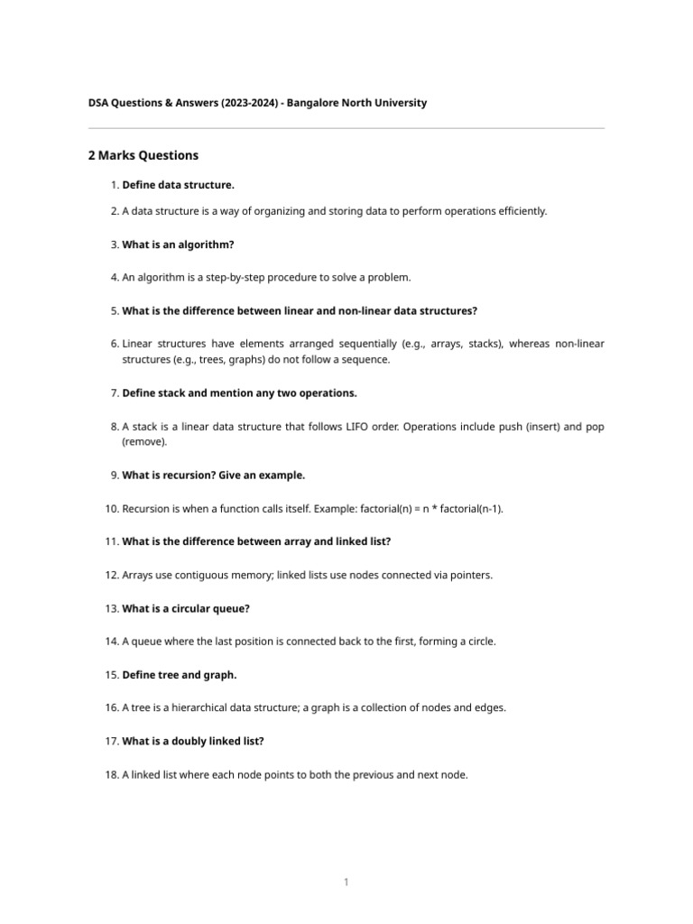 Dsa Qa Bnu 2023 2024 | PDF | Queue (Abstract Data Type) | Theoretical Computer Science