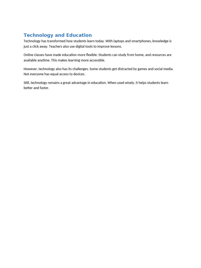 Impact of Technology on Education | PDF