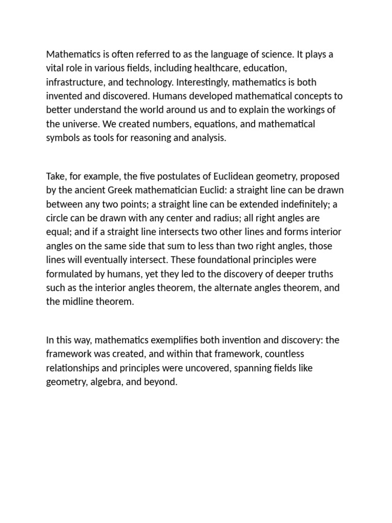The Dual Nature of Mathematics: Invention & Discovery | PDF