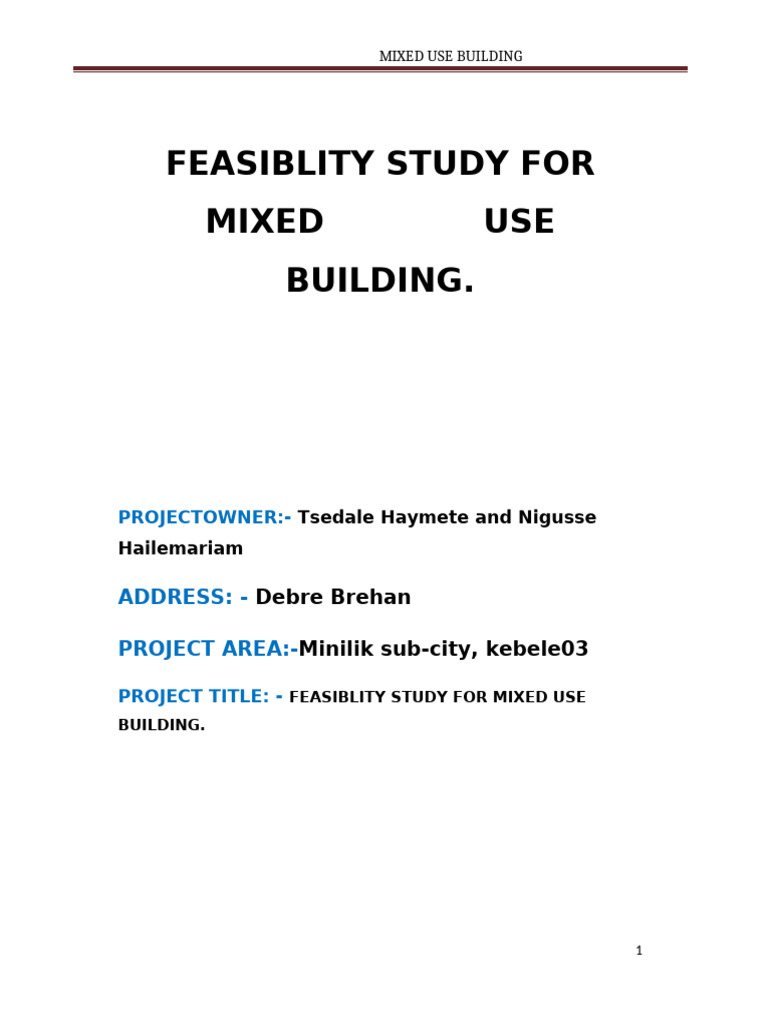 Feasibility Study For Mixed Use Building | PDF | Taxes | Net Present Value