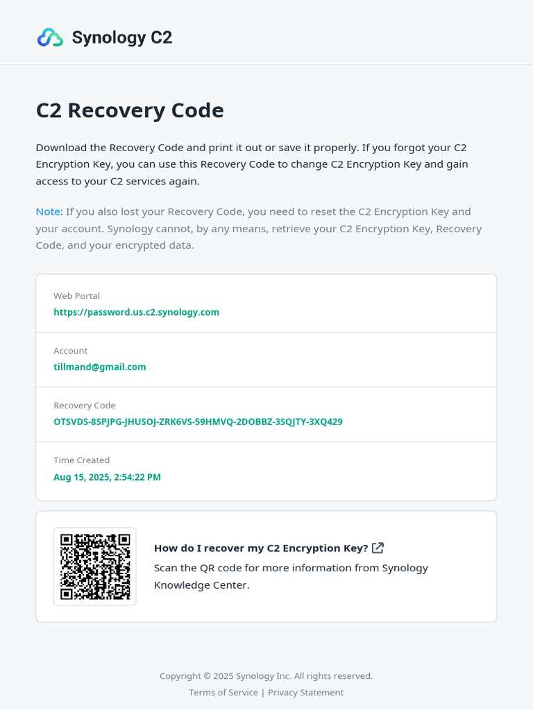 C2 - Recovery Code - 202 | PDF