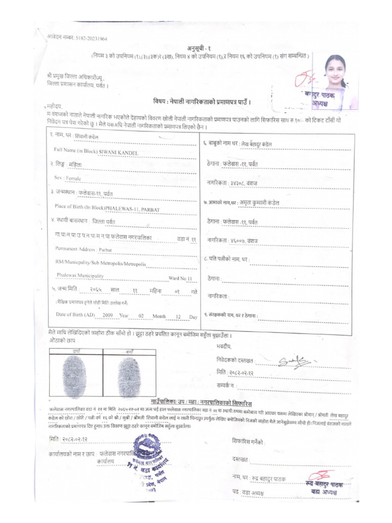 Full Name (In Block) Siwani Kandel | PDF