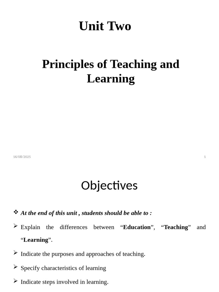 Teaching and Learning Principles | PDF | Learning | Affect (Psychology)