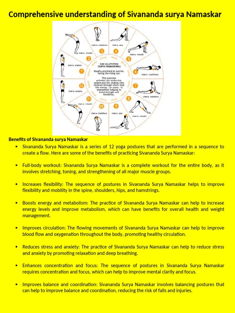 Comprehensive Understanding of Sivananda Surya Namaskar | PDF ...