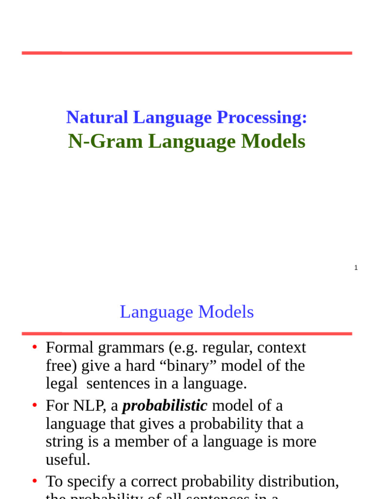N-Gram Language Models in NLP | PDF | Statistical Models | Probability ...