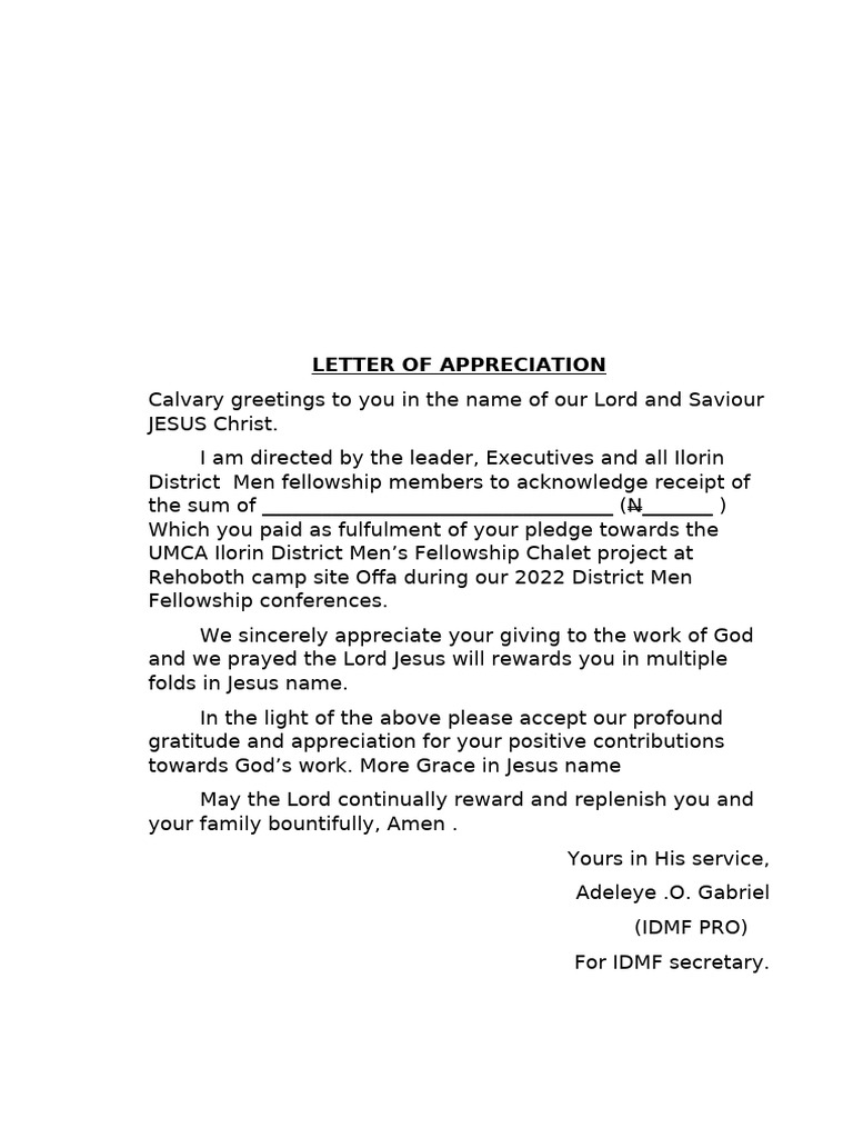 Appreciation for Your Generous Contribution | PDF