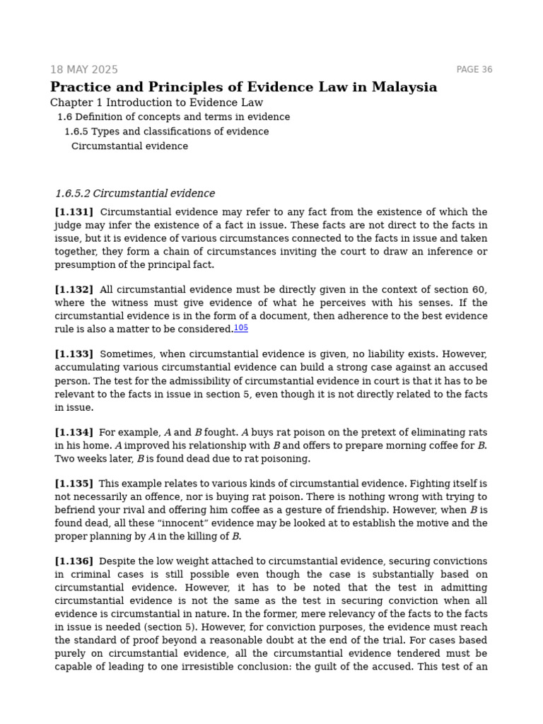 Circumstantial Evidence | PDF | Tort | Circumstantial Evidence