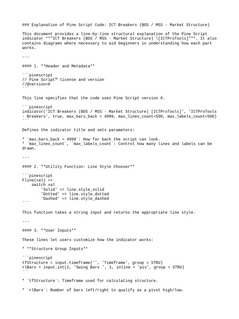 Explanation of Pine Script Code | PDF | Market Trend | Software Development