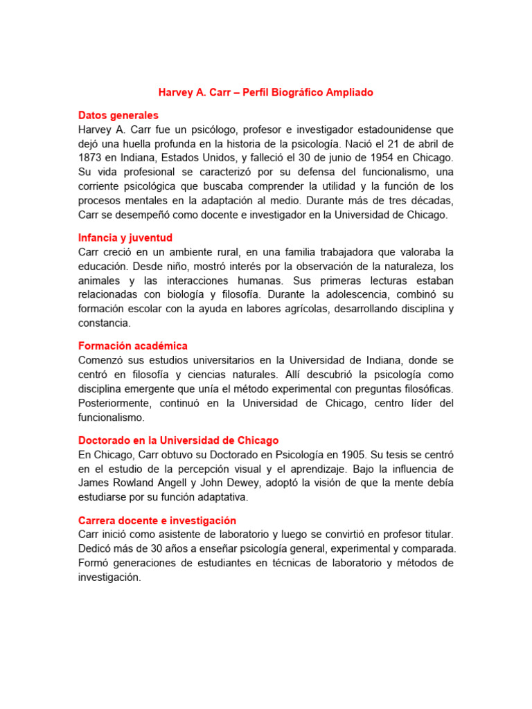 Harvey A Carr | PDF | Sicología | Conceptos psicologicos