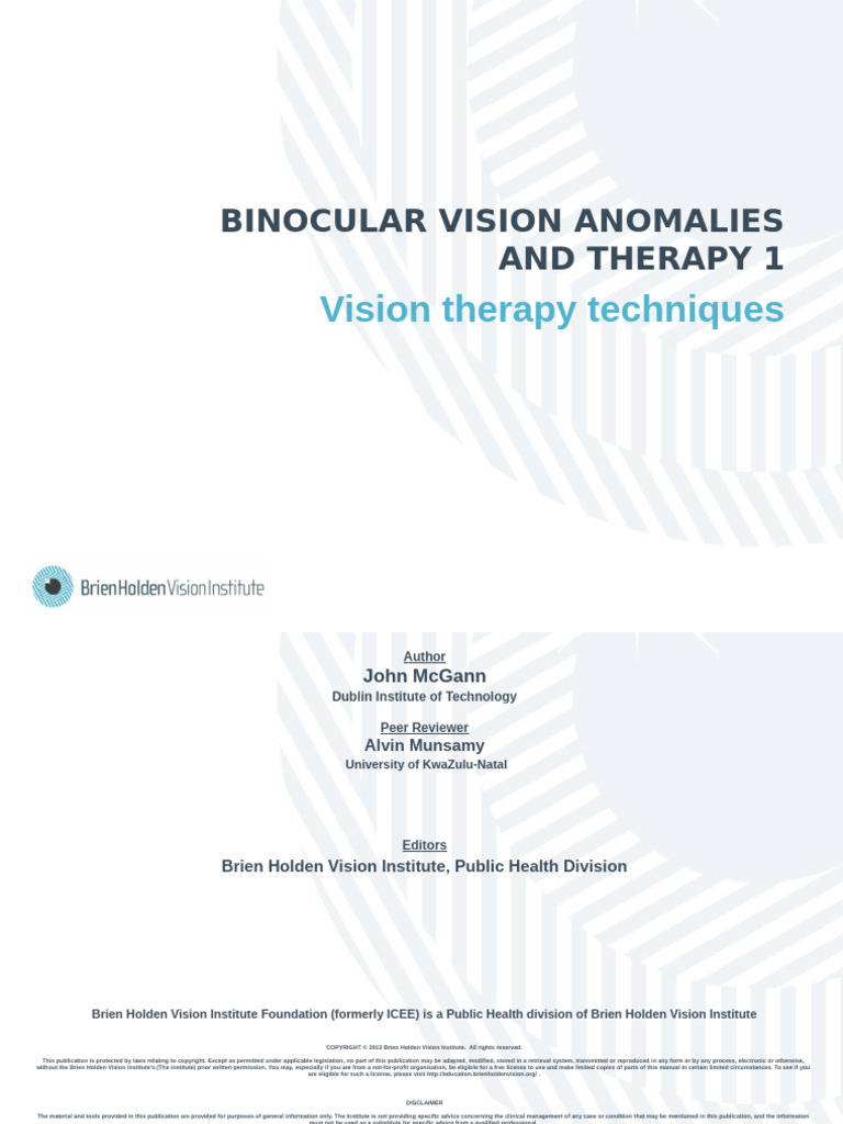 09 Vision Therapy Techniques | PDF | Ophthalmology | Human Eye