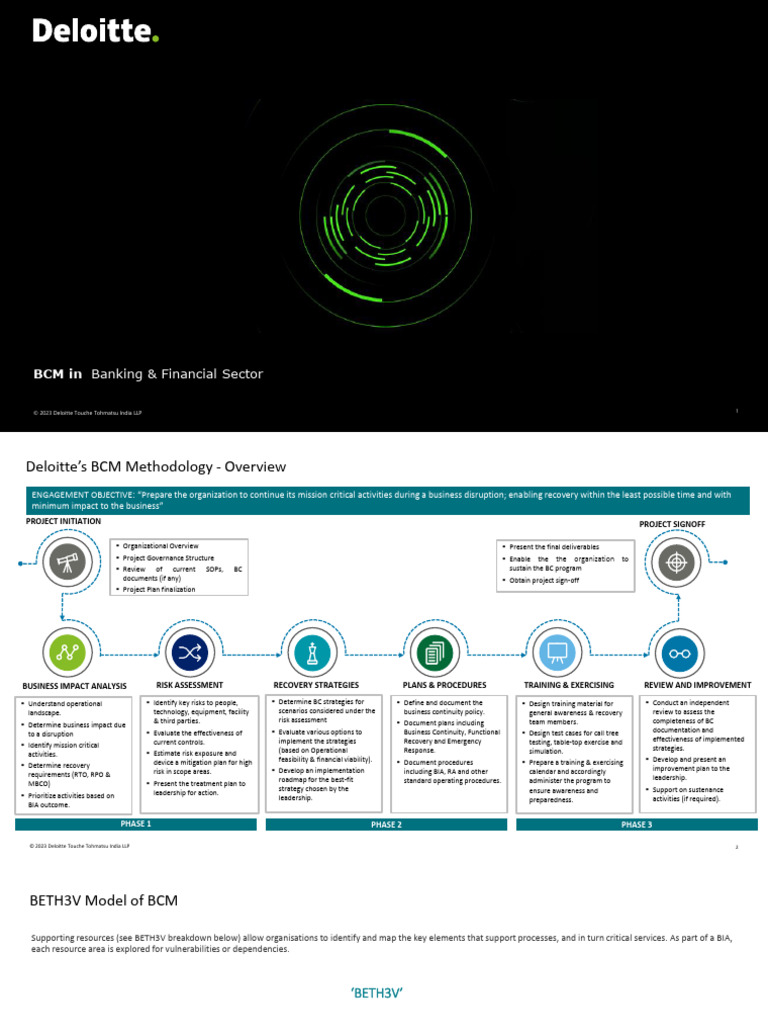 Deloitte BCM Framework for Finance Sector | PDF | Limited Liability ...