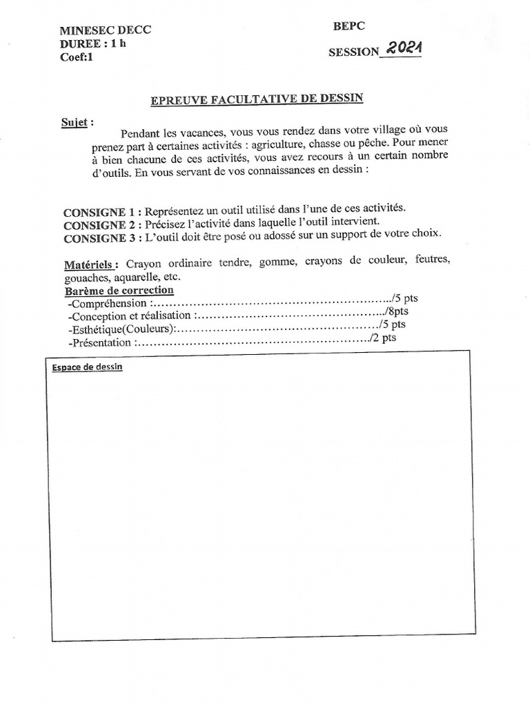 Bepc 2021 Dessin | PDF