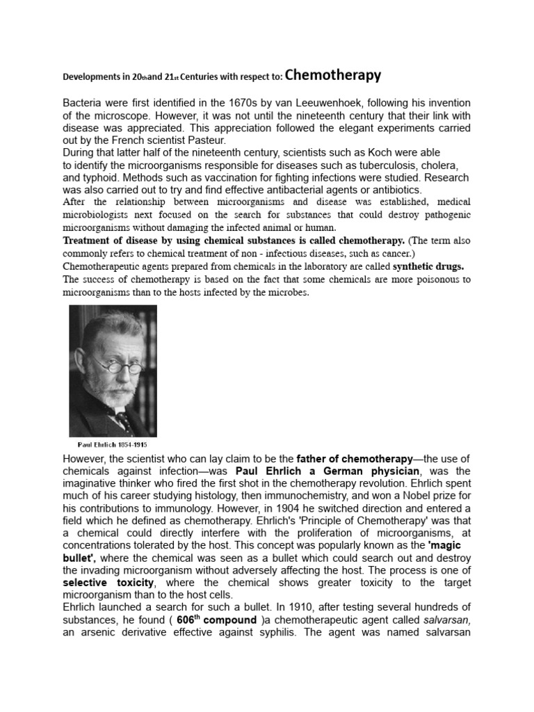 Evolution of Chemotherapy and Antibiotics | PDF | Penicillin | Bacteria