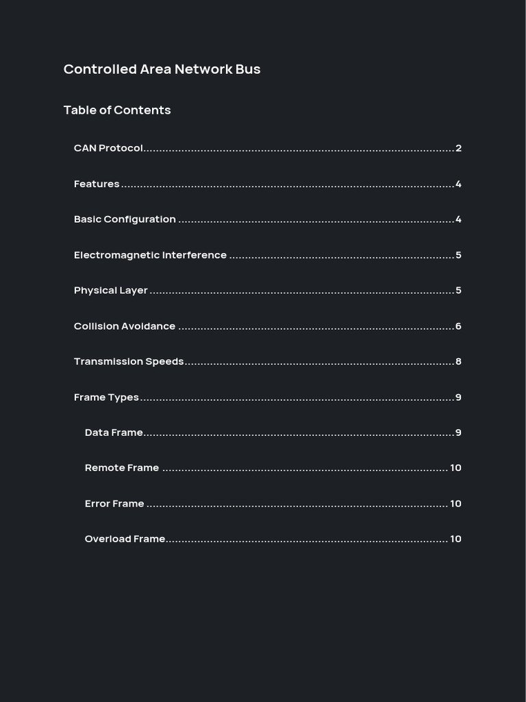 Controlled Area Network Bus | PDF | Computer Network | Computer Science