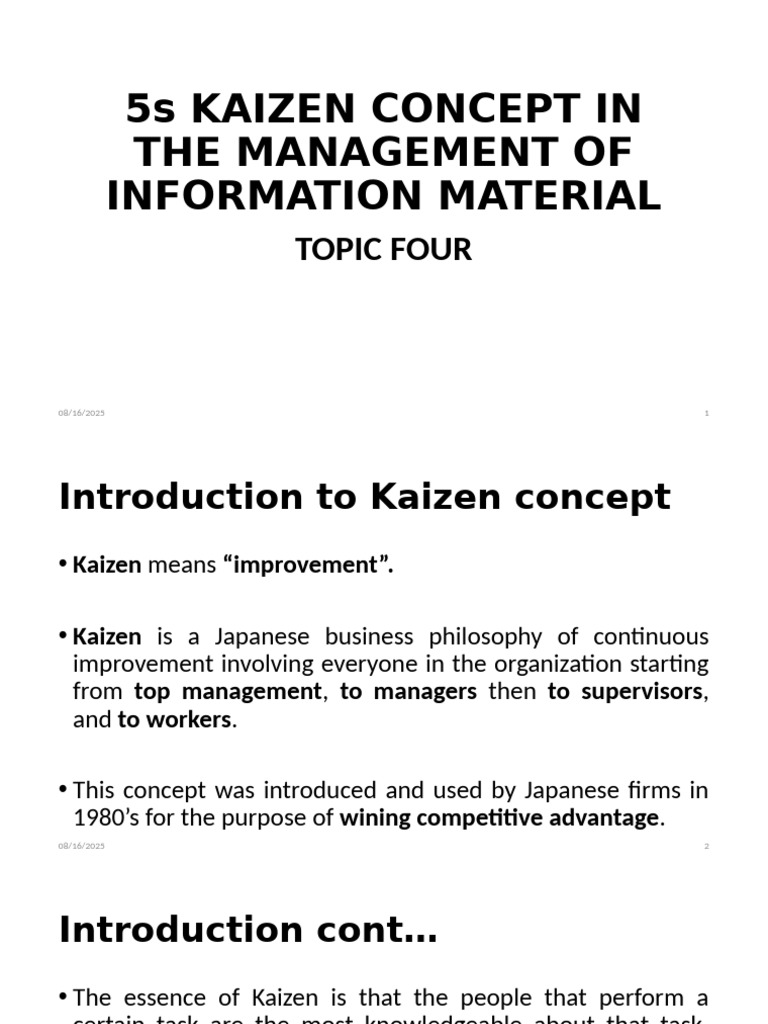 5s Kaizen Concept-Topic 4-1 | PDF | Business