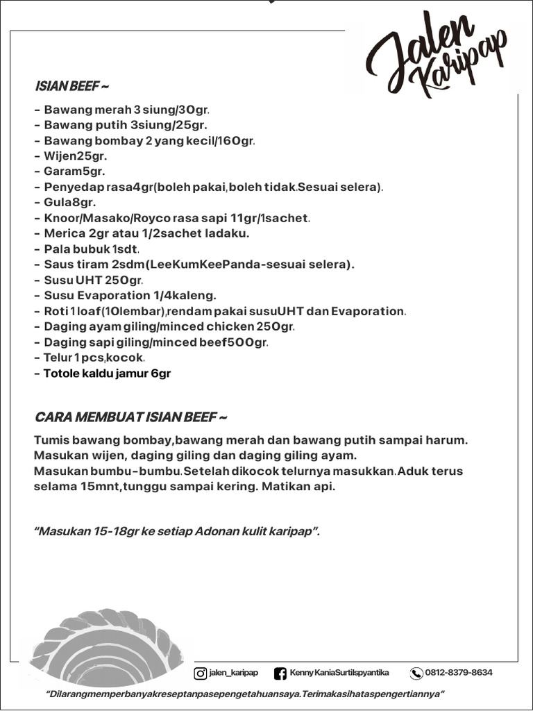 4. Isian Beef | PDF